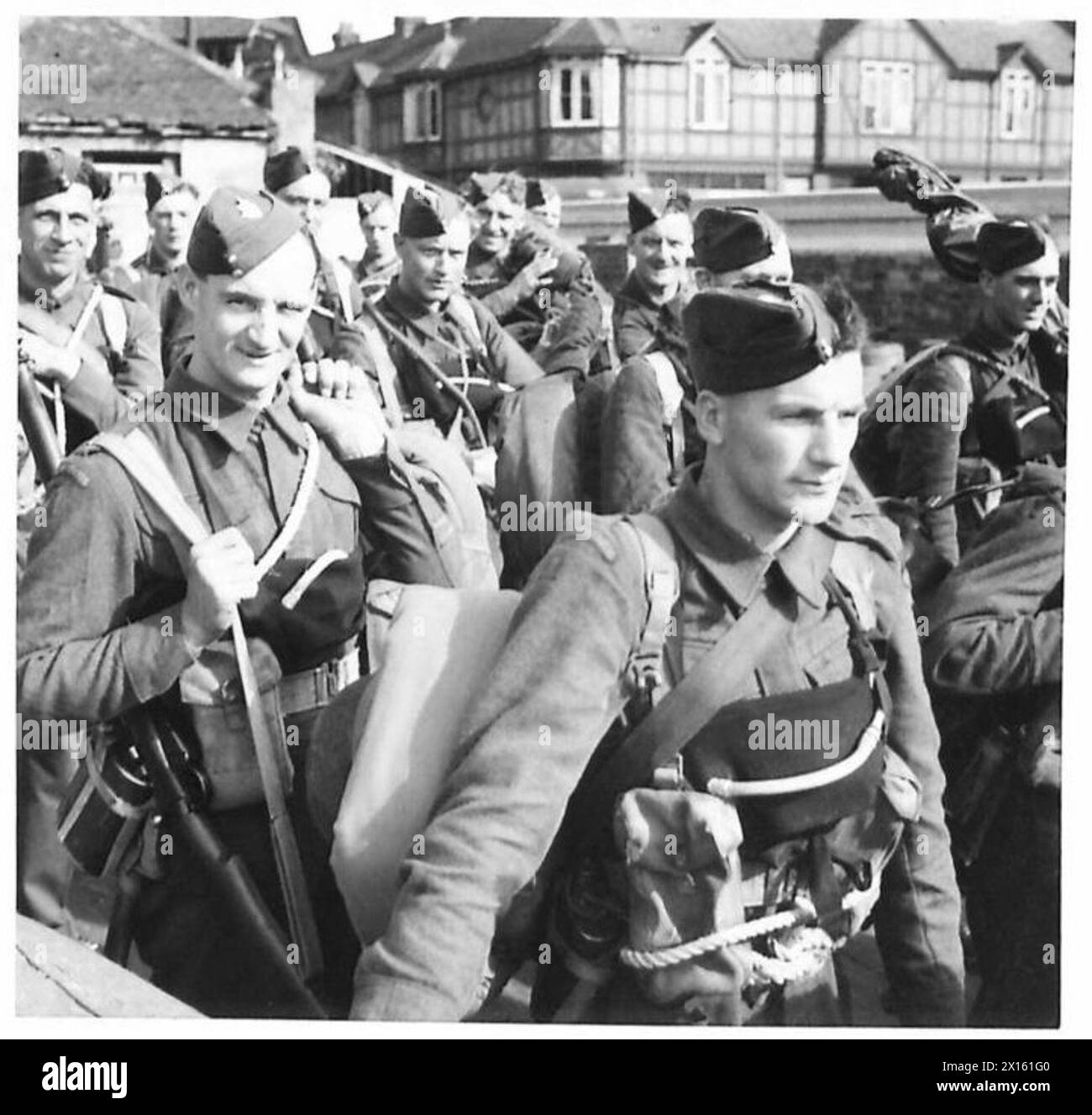 Men from a Coldstream Guards battalion wait for deployment onto an ...