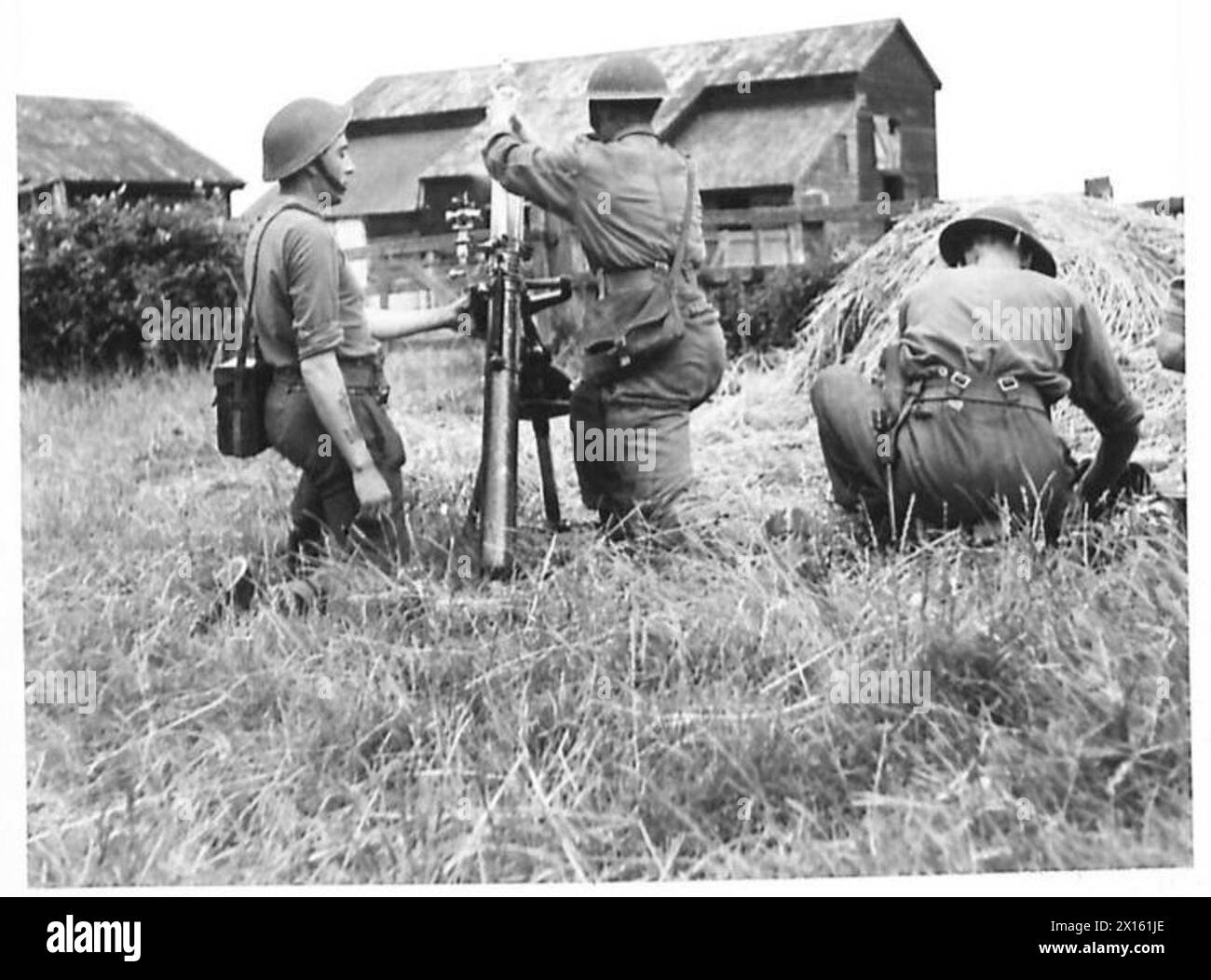 BATTLE SCHOOL EXERCISE - 3-inch mortar in action , British Army Stock ...