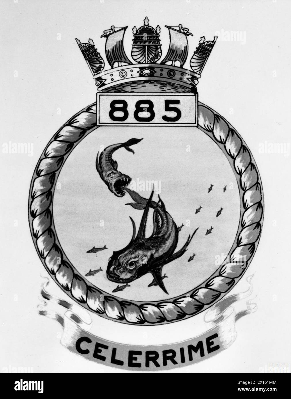 The crest of 885 Squadron of the Fleet Air Arm, 1944, representing its ...