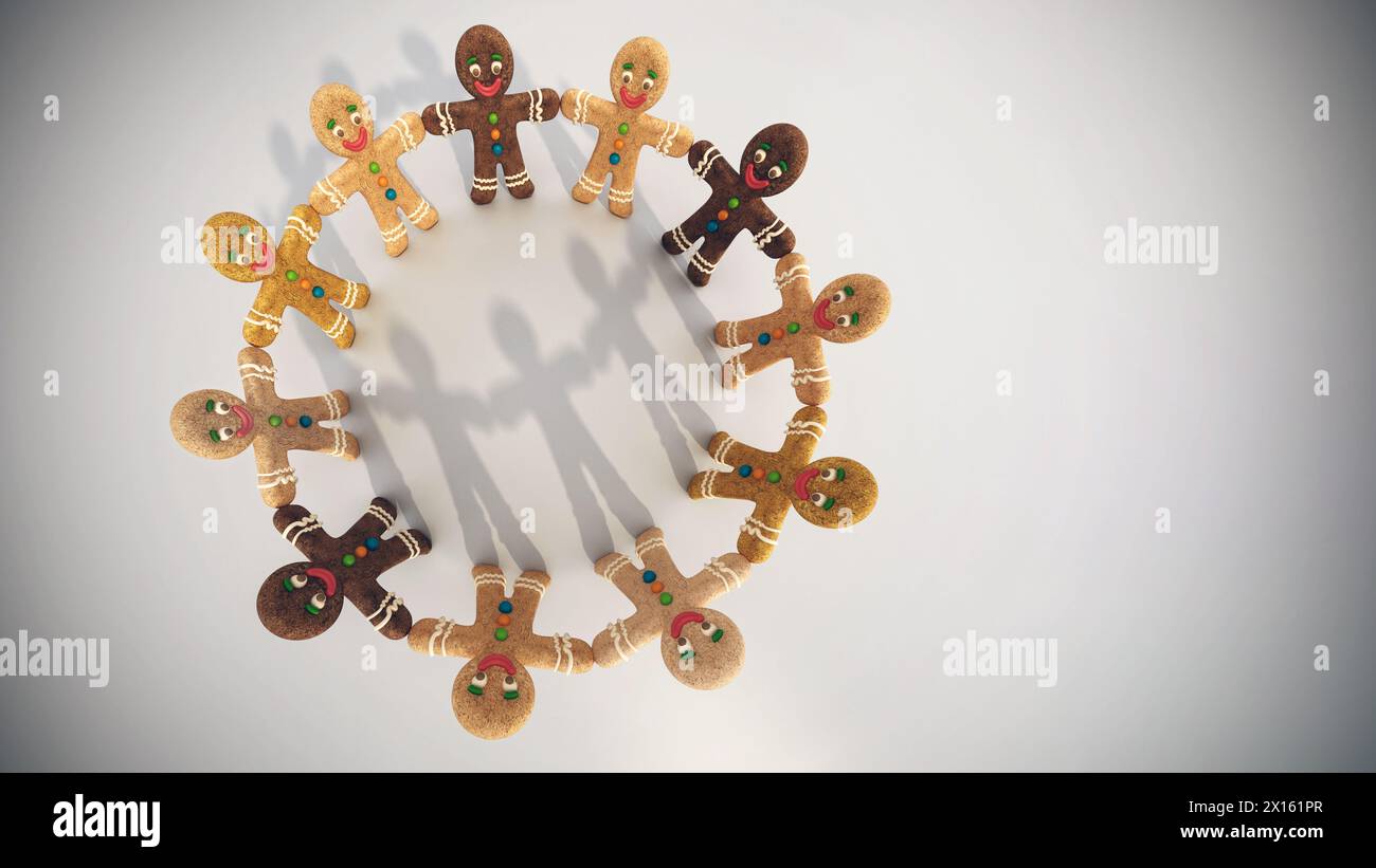 Gingerbread men holding hands hi-res stock photography and images - Alamy