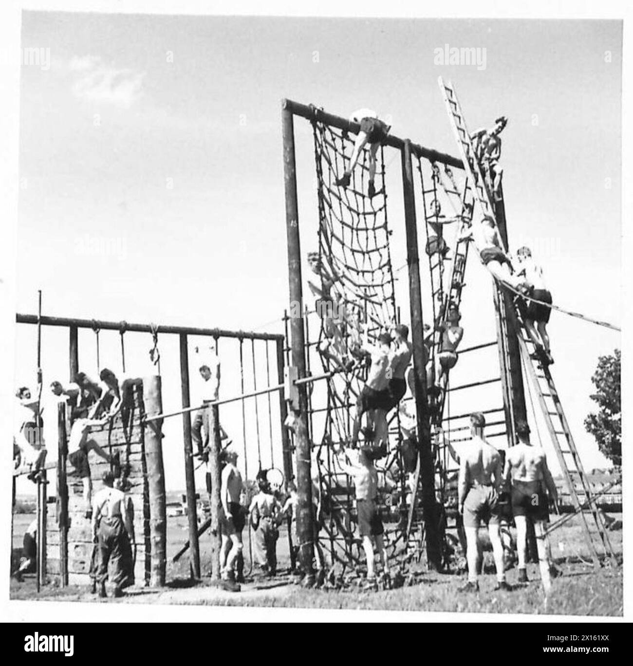 The army school of physical training Black and White Stock Photos ...