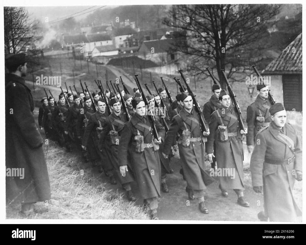 Yugoslav Army recruits march during training exercises, demonstrating ...