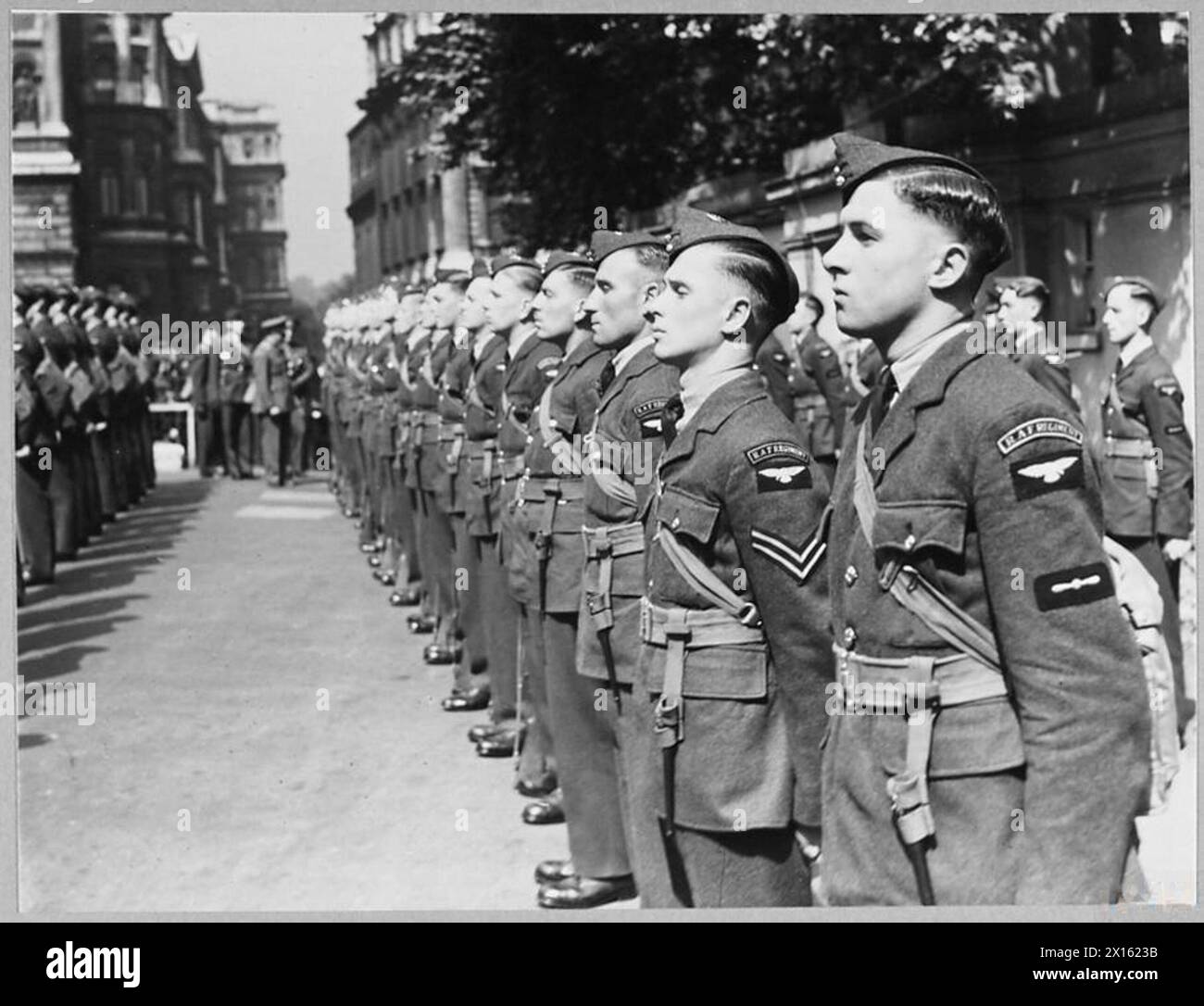Men of the RAF Regiment parade in London for inspection by General ...