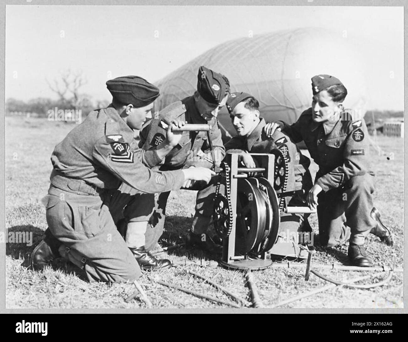 In 1944, RAF balloon operators received training on a portable winch ...