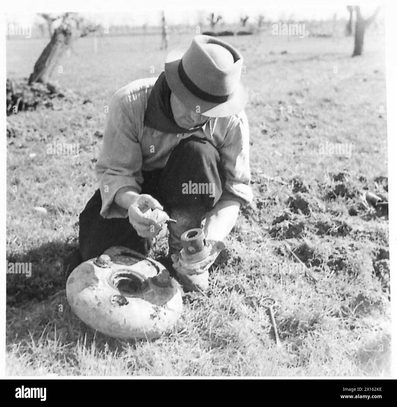 ITALY : VARIOUS - Close-up of a glass mine in sections. The detonator ...