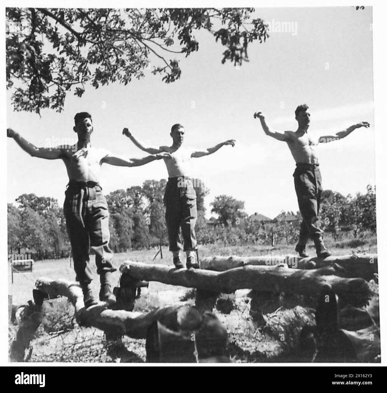 PHYSICAL TRAINING SCHOOL AT HENDON - Balance-walking. Showing upright ...