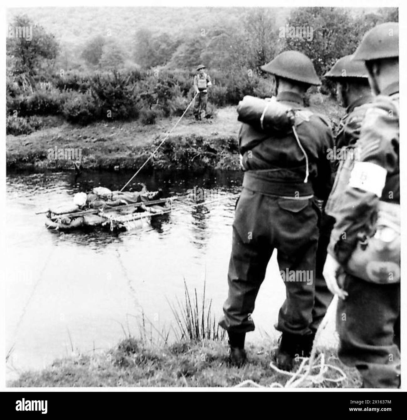 HOME GUARD MEDICAL EXERCISE - A Home Guard "casualty" is safely brought ...