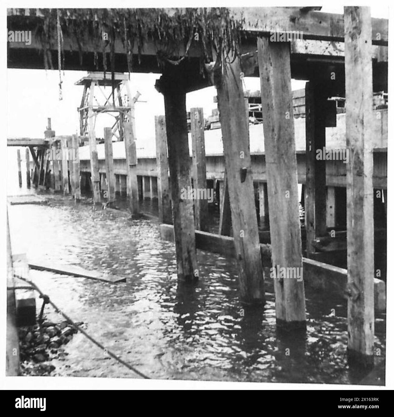 PORT CONSTRUCTION - West side of Jetty showing pile groups , British ...