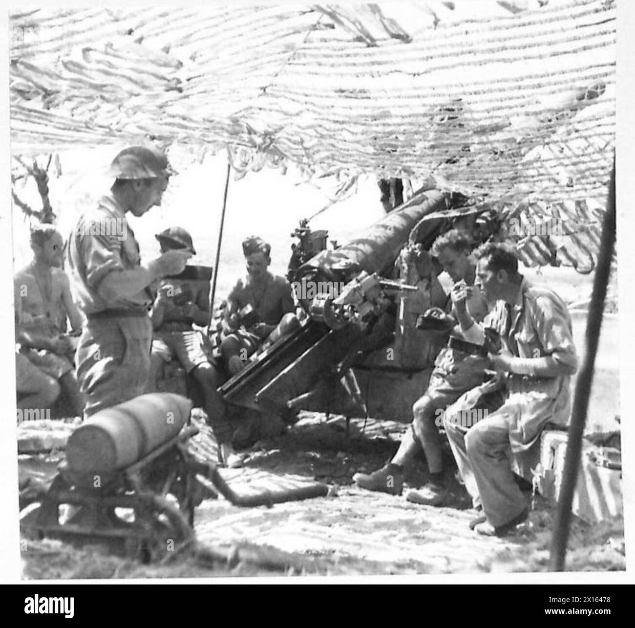 INVASION OF SICILY GORNALUNGA, near CATANIA - Crew of a 5.5 having a ...