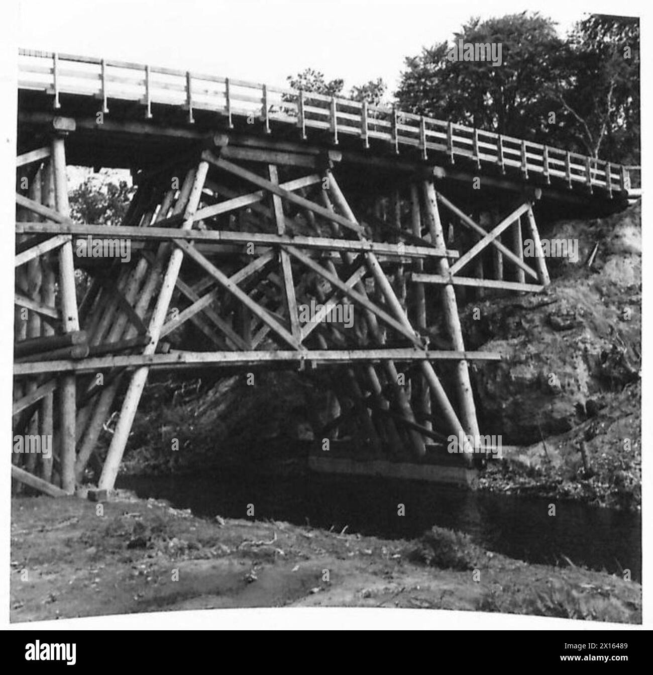 Timber bridges at White Myre Camp, Forres, built to carry Class 40 ...