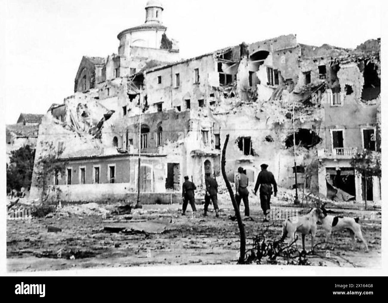 ITALY : EIGHTH ARMYORTONA AFTER THE FIGHTING - Part of the wrecked town of Ortona. The dome of ...