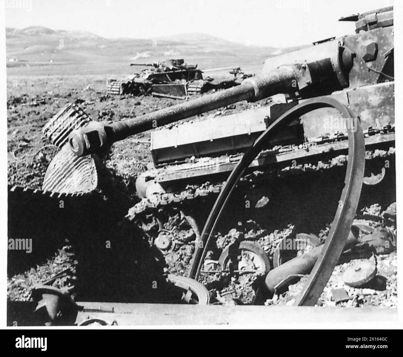 WITH THE FIRST ARMY (VARIOUS) - German tank graveyard. The "Invincible ...