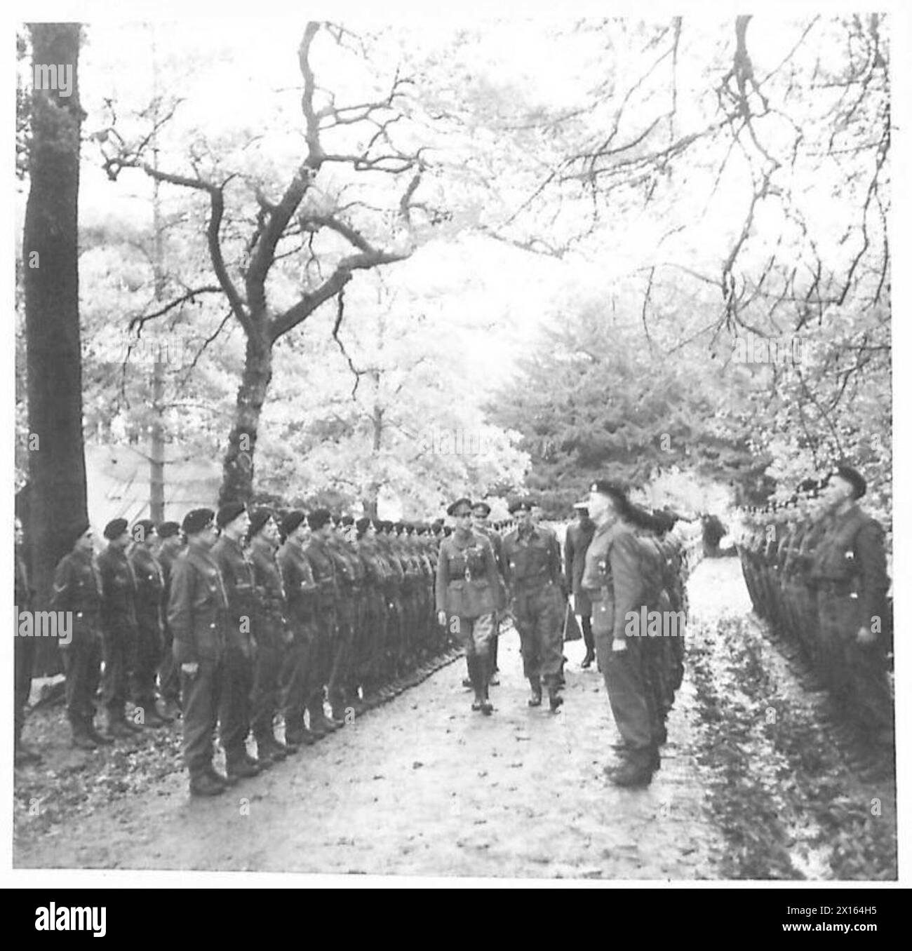 H.M. THE KING INSPECTS ARMY UNITS IN SCOTLAND - Armoured Birgade crews ...