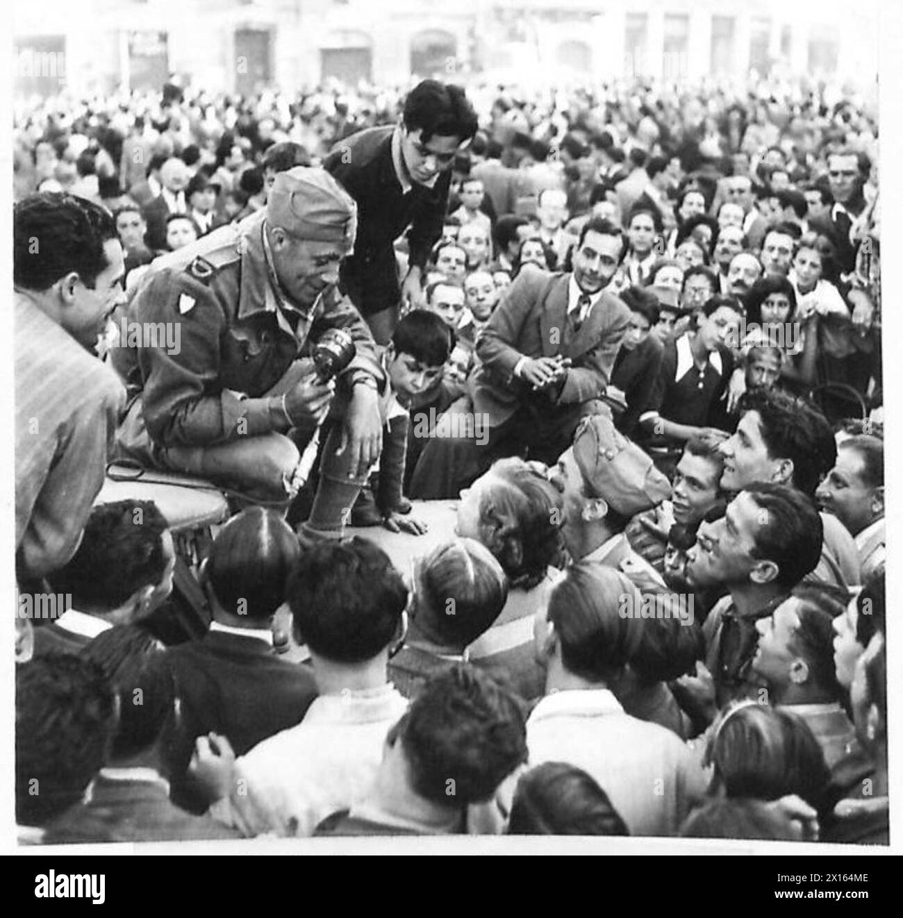Godfrey Talbot of the BBC records in the liberated city of Rome at Via ...