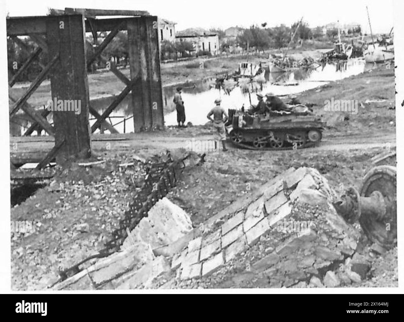 CROSSING OF THE RUBICON - Bren carriers crossing the River Rubicon ...