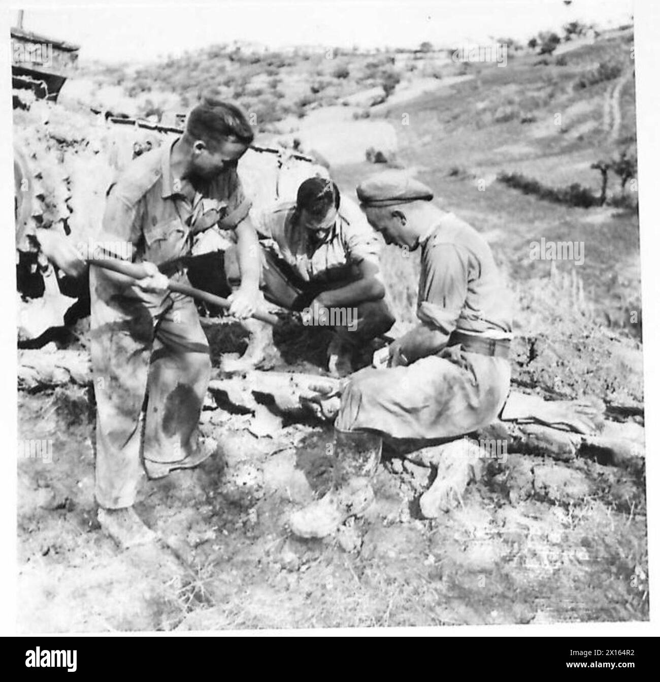 EIGHTH ARMY : AFTER THE RAINS - Part of the broken track now free is ...