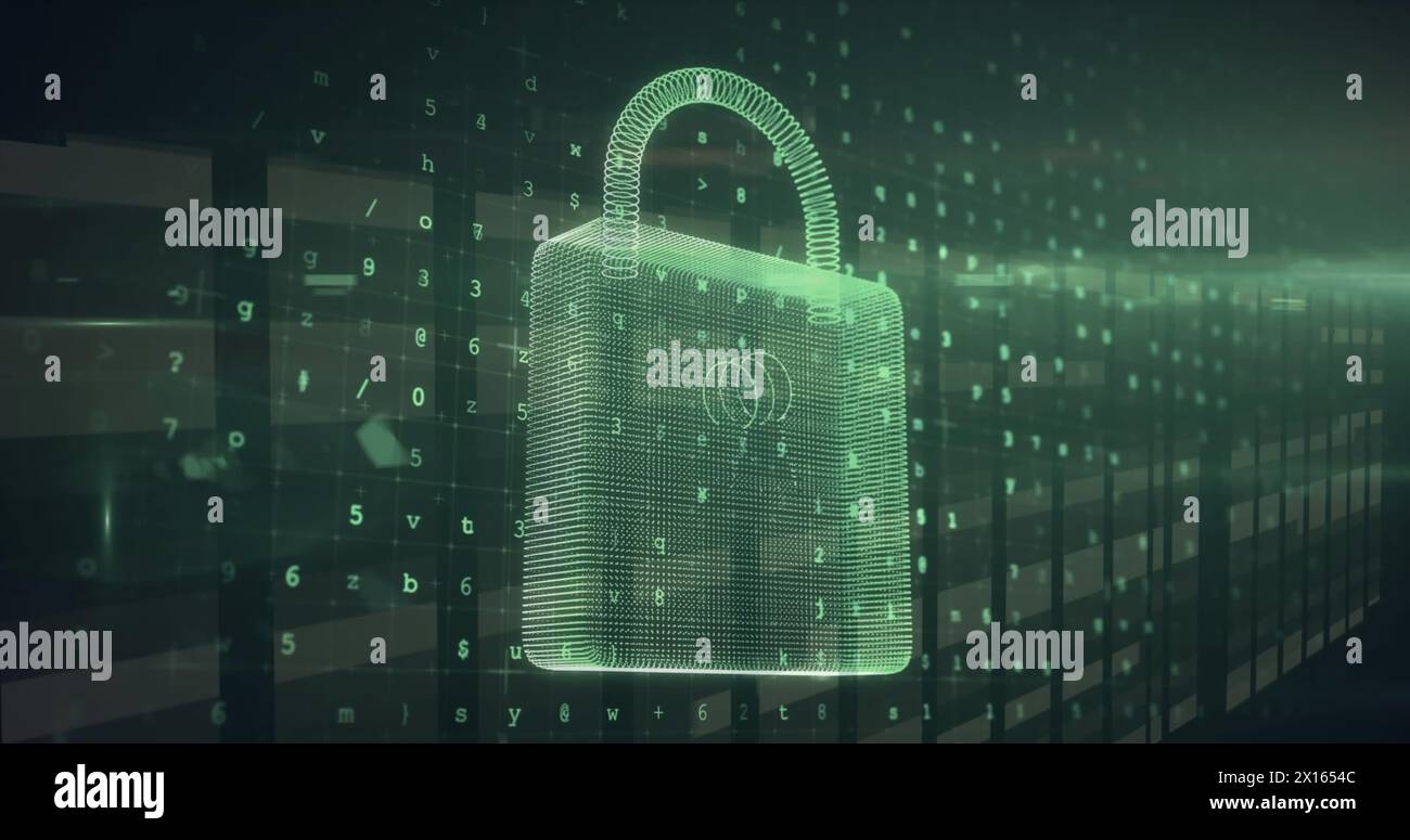 Lock symbol animation over data hi-res stock photography and images - Alamy