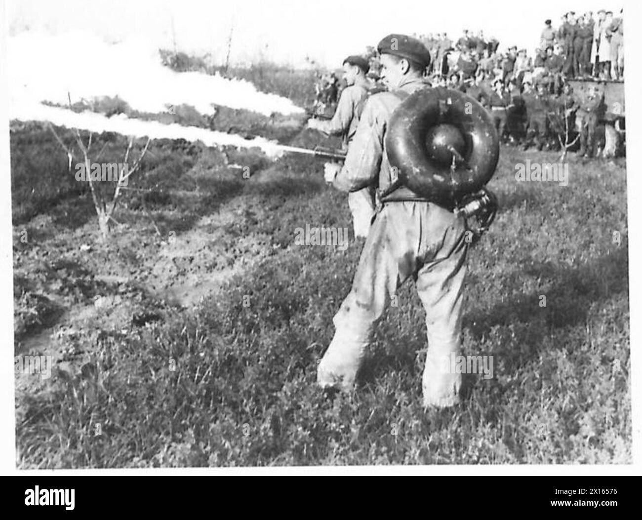 EIGHTH ARMY : CORPS COMMANDER ATTENDS FLAMETHROWER DEMONSTRATION ...