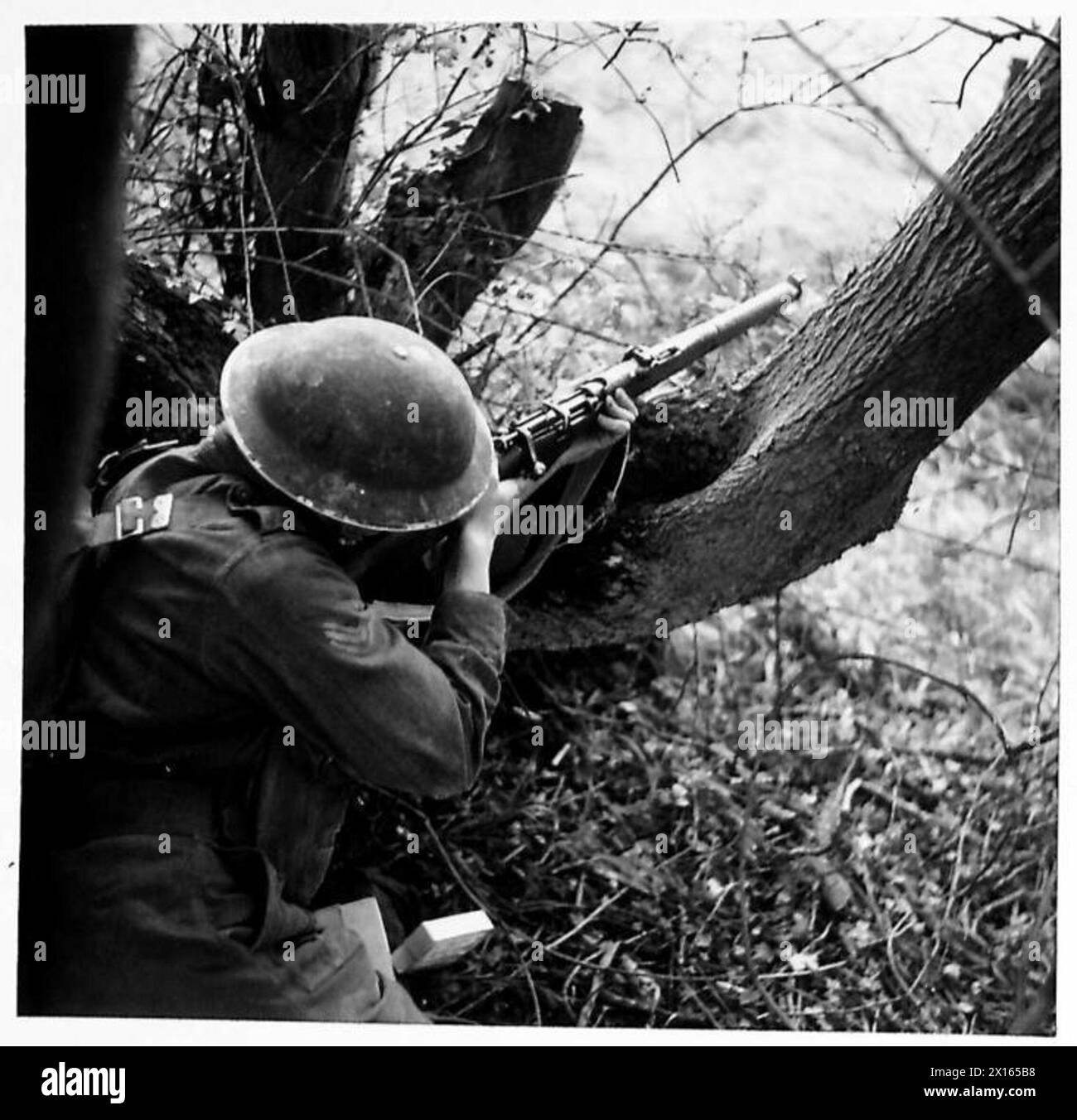 Military marksmanship exercise Black and White Stock Photos & Images ...