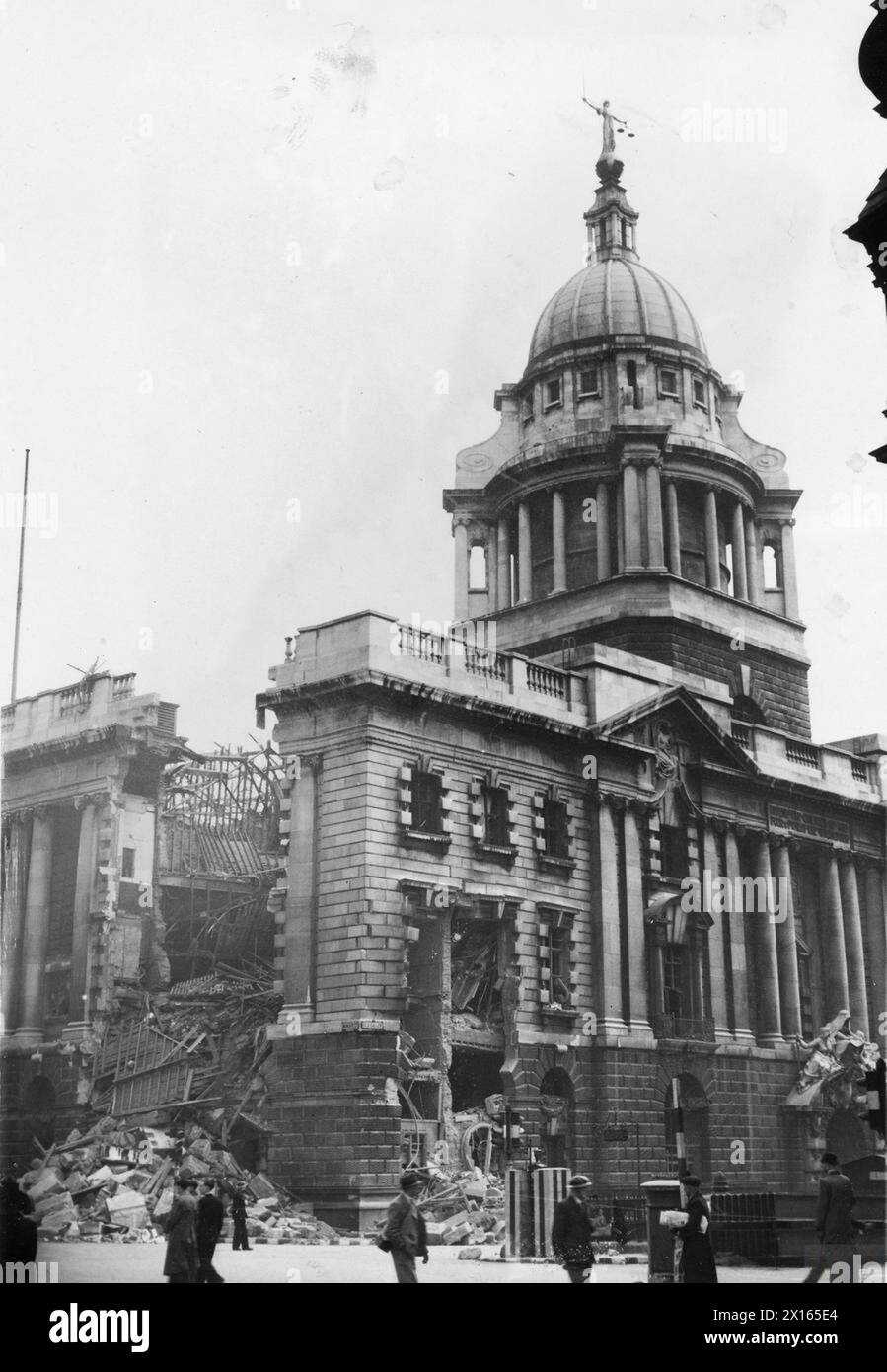 The Old Bailey in London sustains bomb damage in 1941 during the Second ...