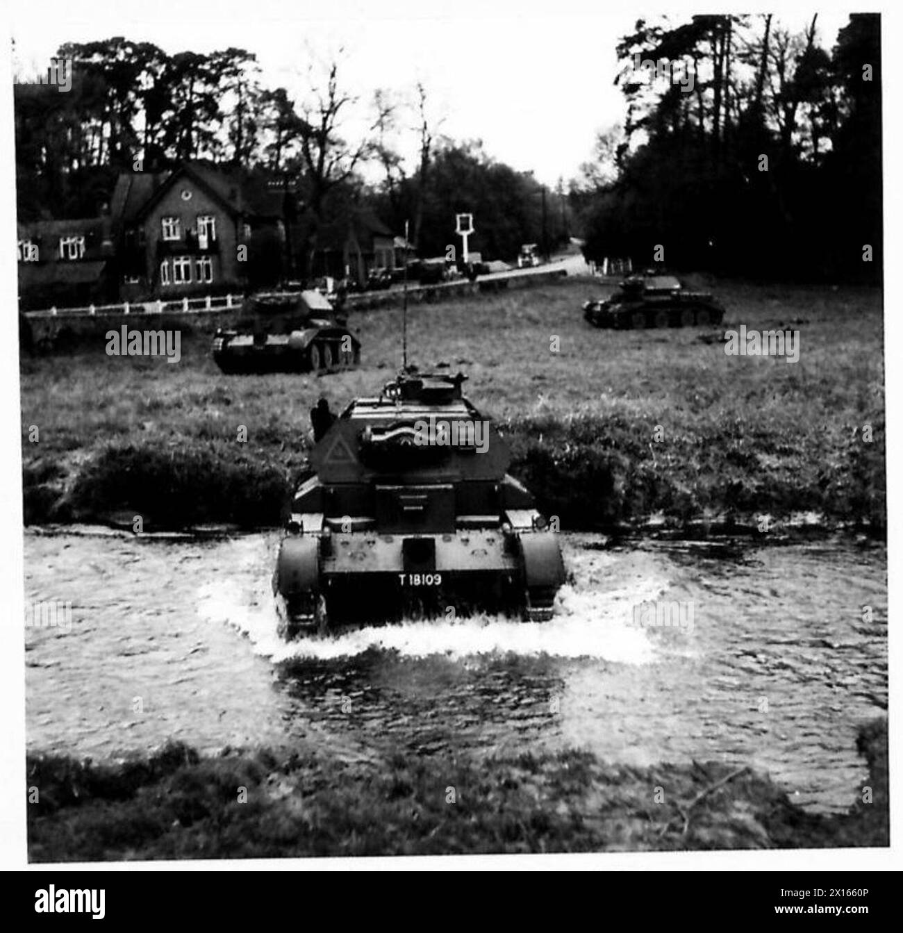 TANKS IN ACTION - Water is no obstacle to these cruiser tanks, seen ...