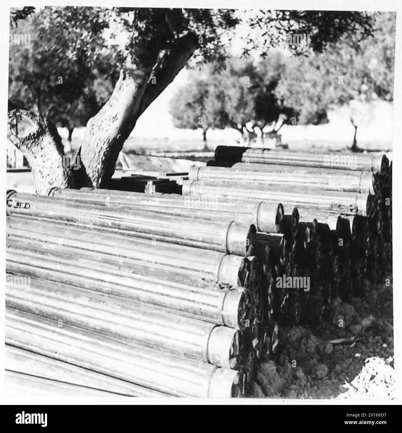 FIRST ARMY ATTACK ON KAIROUAN - 75 mm Anti-tank shells in a captured ...