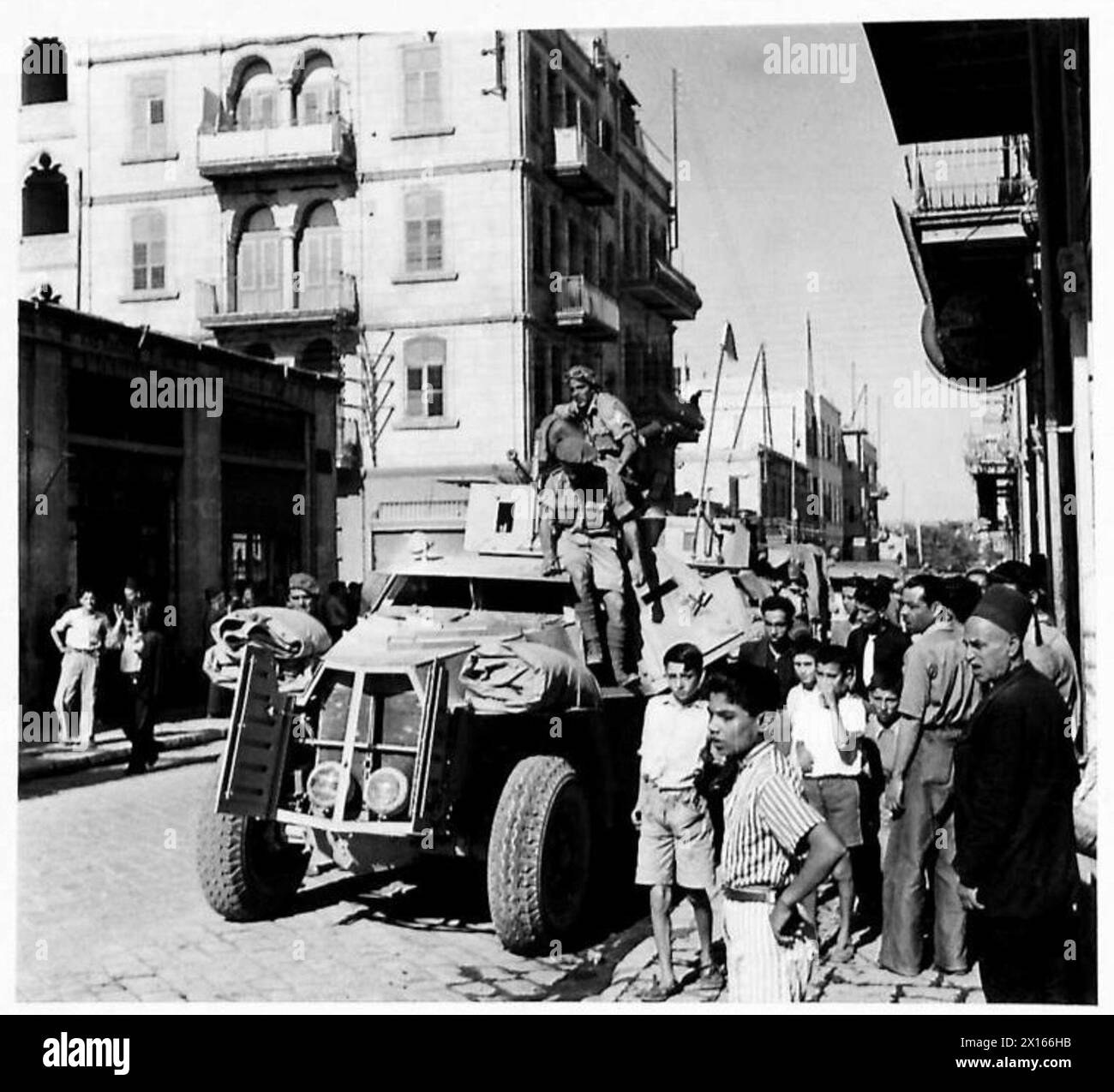 THE OCCUPATION OF SYRIA - British armoured cars in the streets of ...