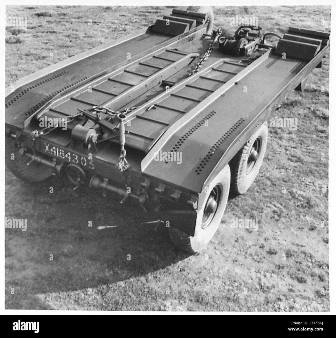 A 40-ton tank transporter trailer named Rogers, W.D. No. X4648353, is ...