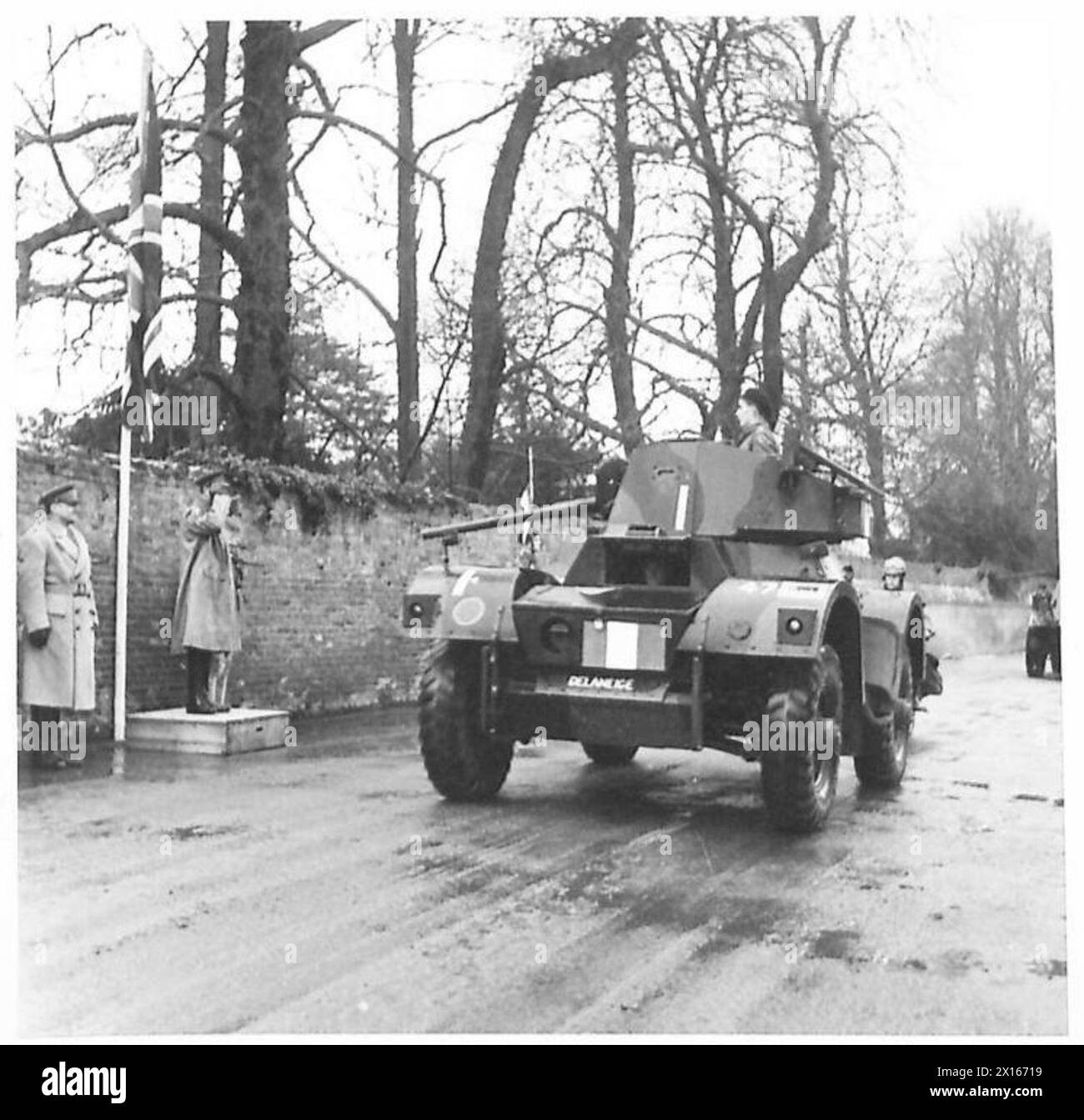 HRH the Duke of Gloucester inspected an armoured division, observing an ...
