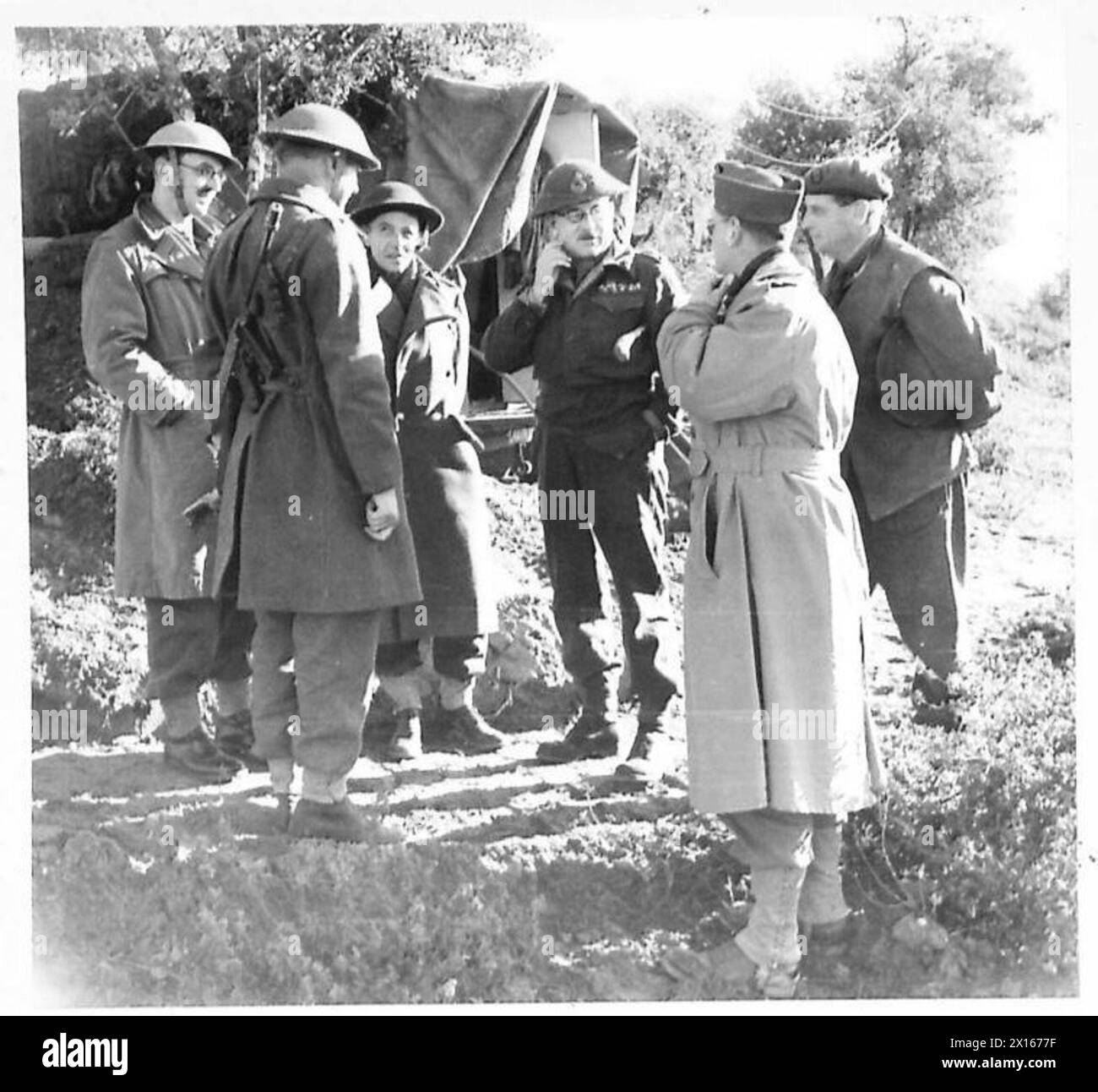 Senior officers of the Fifth Army visit the Anzio bridgehead, including ...