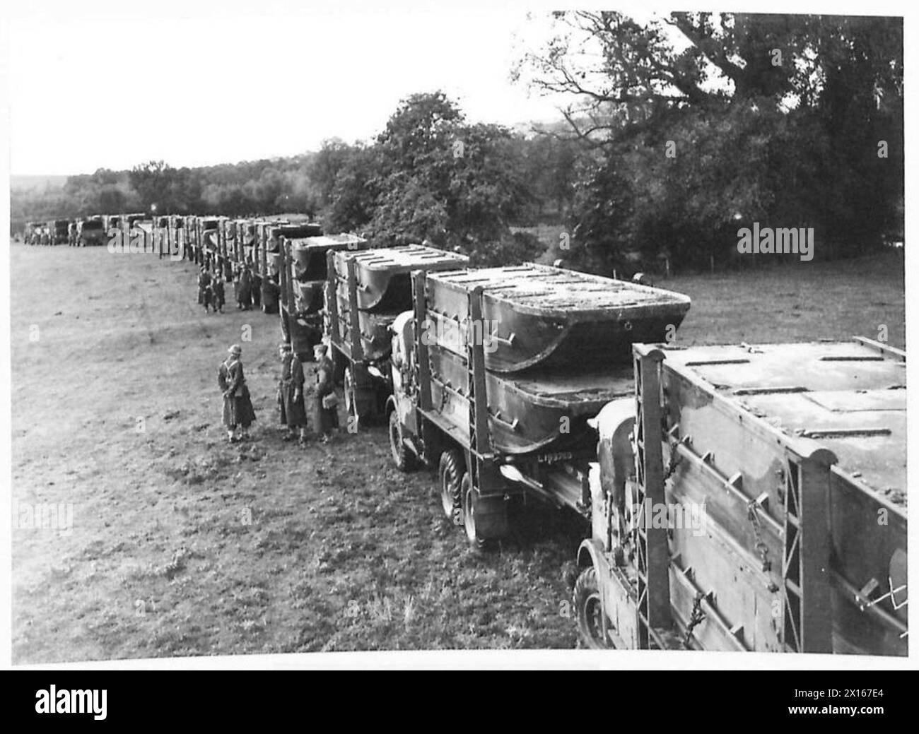THE ARMY'S BRIDGE BUILDERS - The convoy of lorries carrying the ...