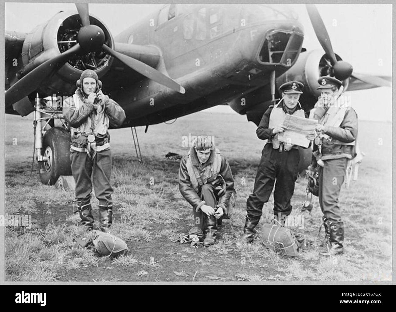 Photograph showing the pilot and navigator of a Beaufort aircraft with ...