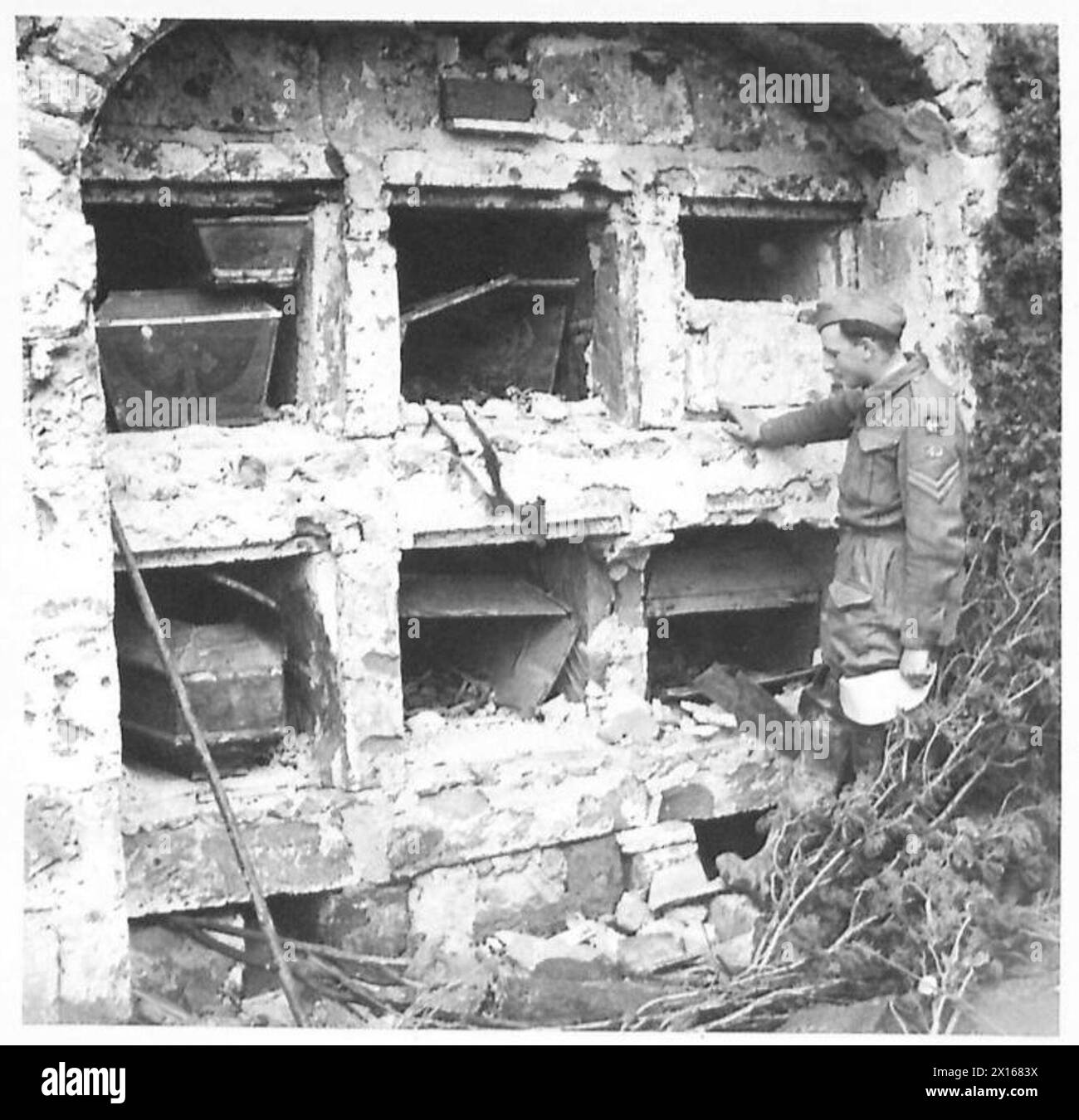 In the Cassino area, German forces vandalized a cemetery, breaking open ...