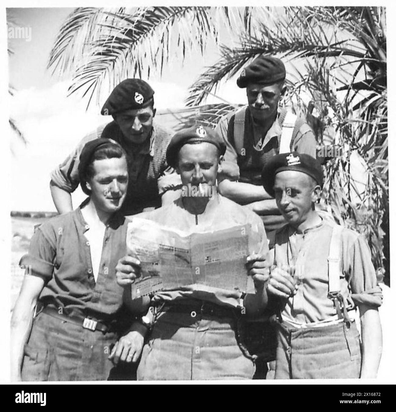 WITH THE EIGHTH ARMY - Five Bradford lads, serving with the same ...