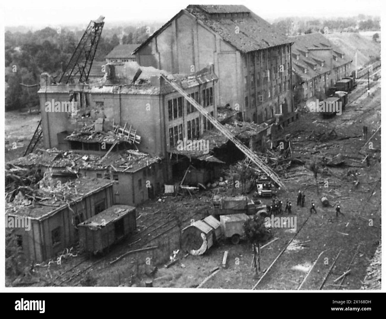 EXPLOSION IN EX-GERMAN AMMO DUMP - Views of the pit head and the ...