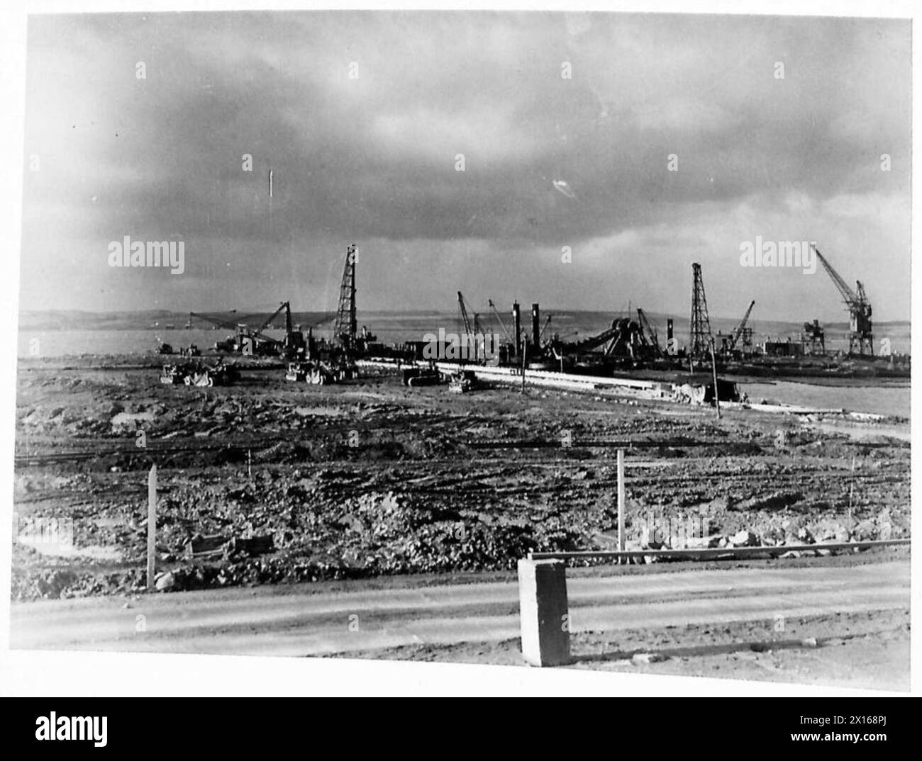 Construction work is underway at Loch Ryan port, part of British Army ...