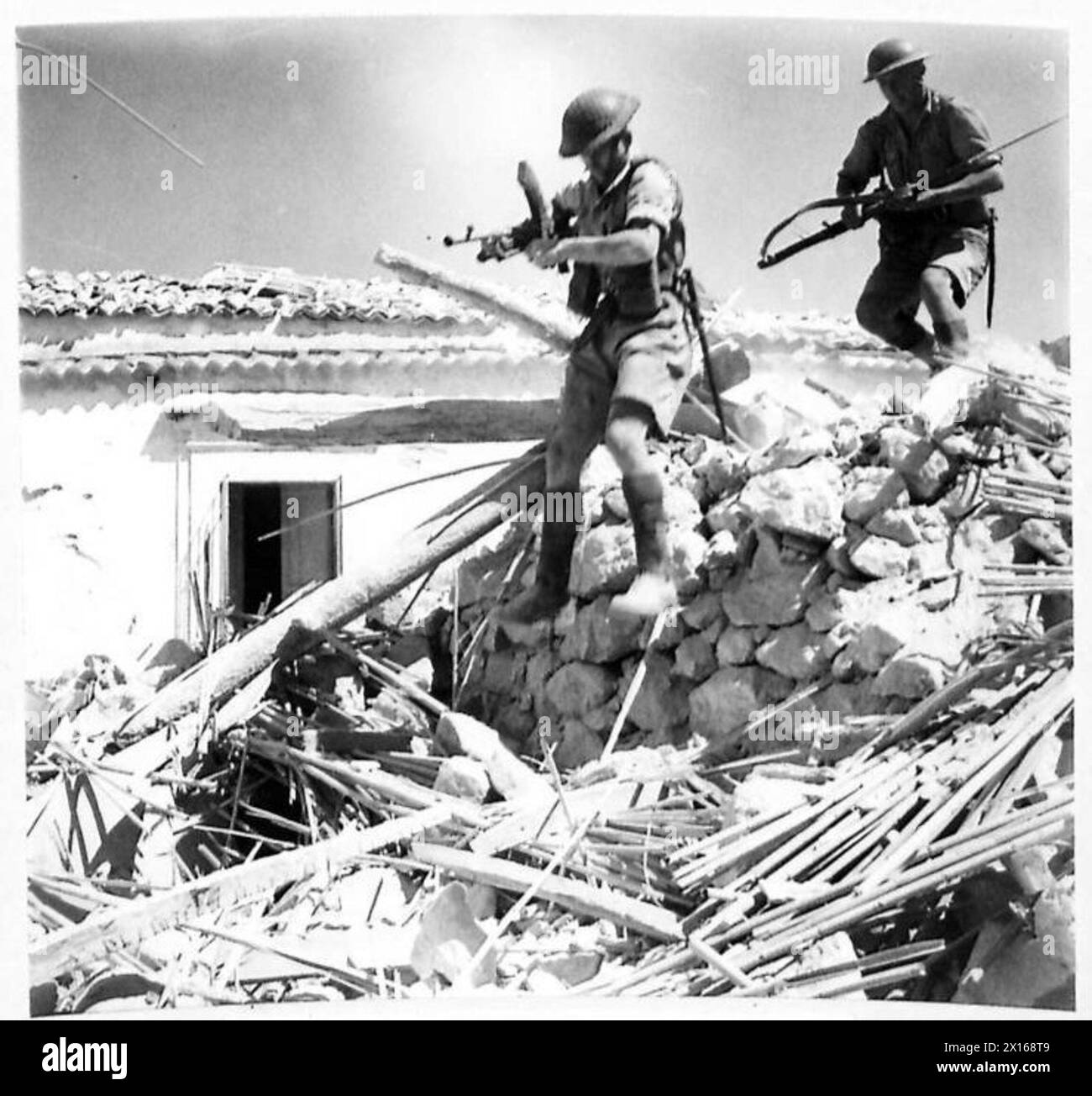 During the invasion of Sicily, 8th Army engages Axis strongpoints, with ...