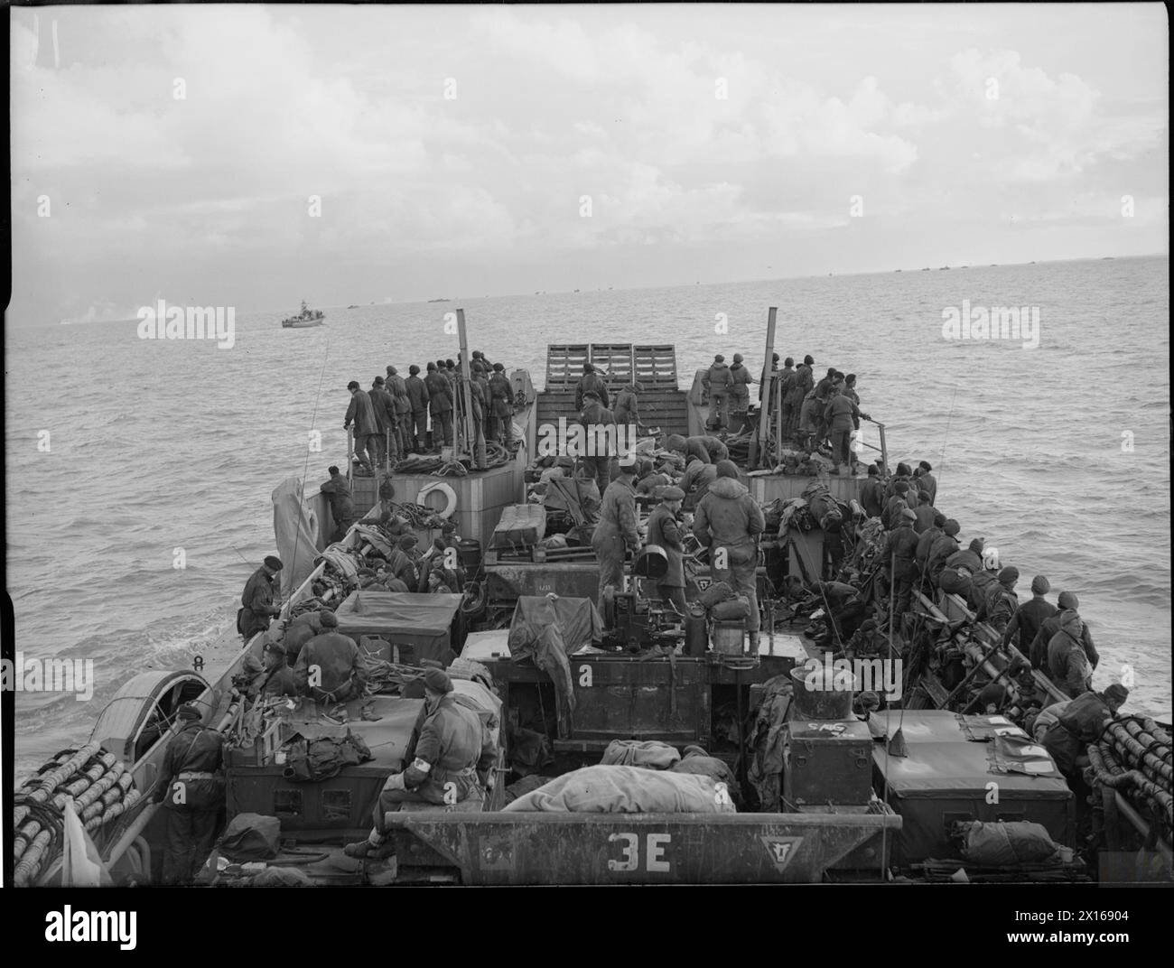 A landing craft tank (LCT) enters the beach at Westkapelle, Walcheren ...