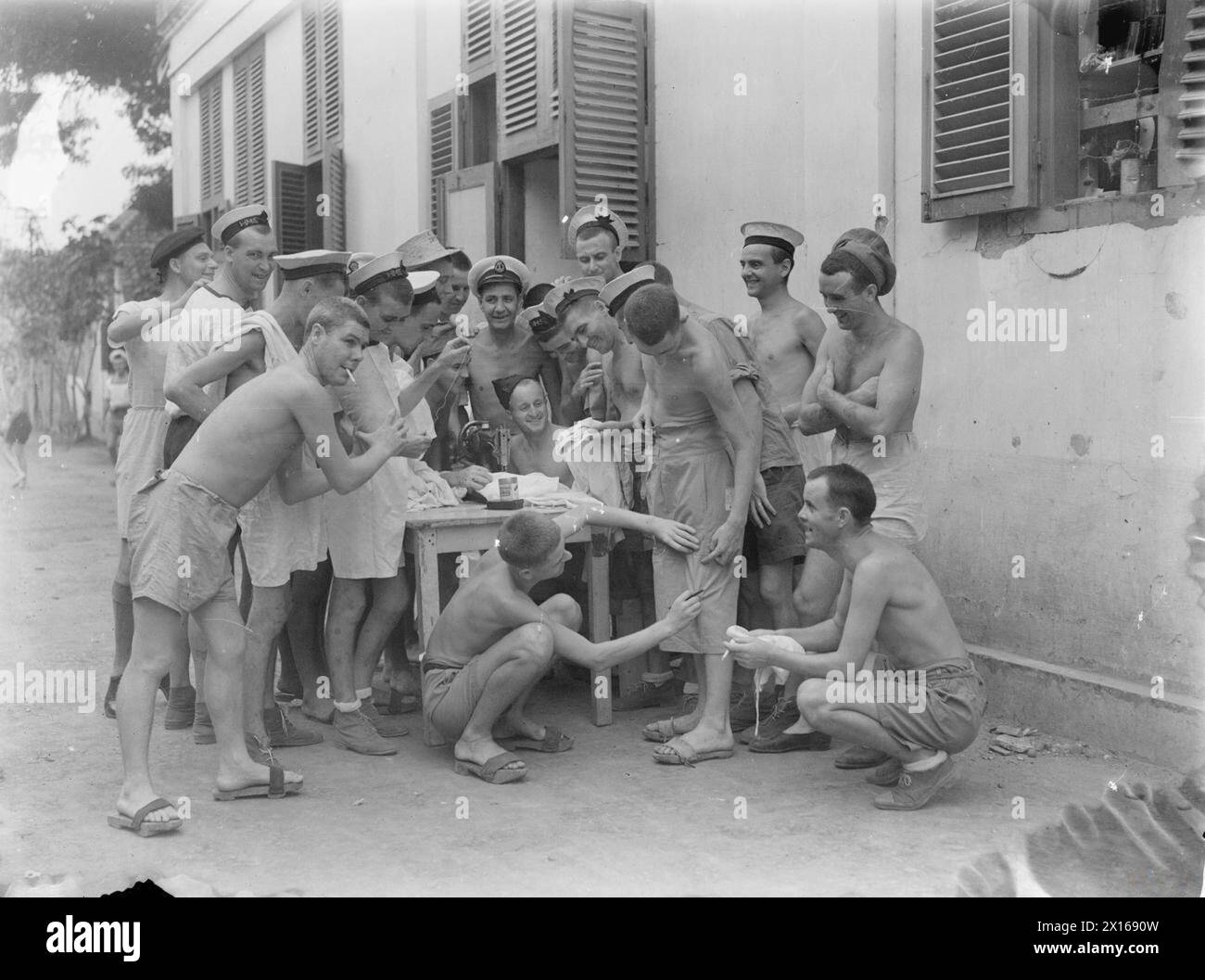 NAVAL PRISONERS OF WAR RELEASED FROM JAPANESE CAMPS IN JAVA. 1945 ...