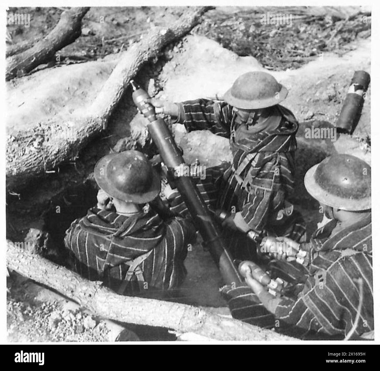 A 3-inch mortar of the British Army is fired during operations in North ...