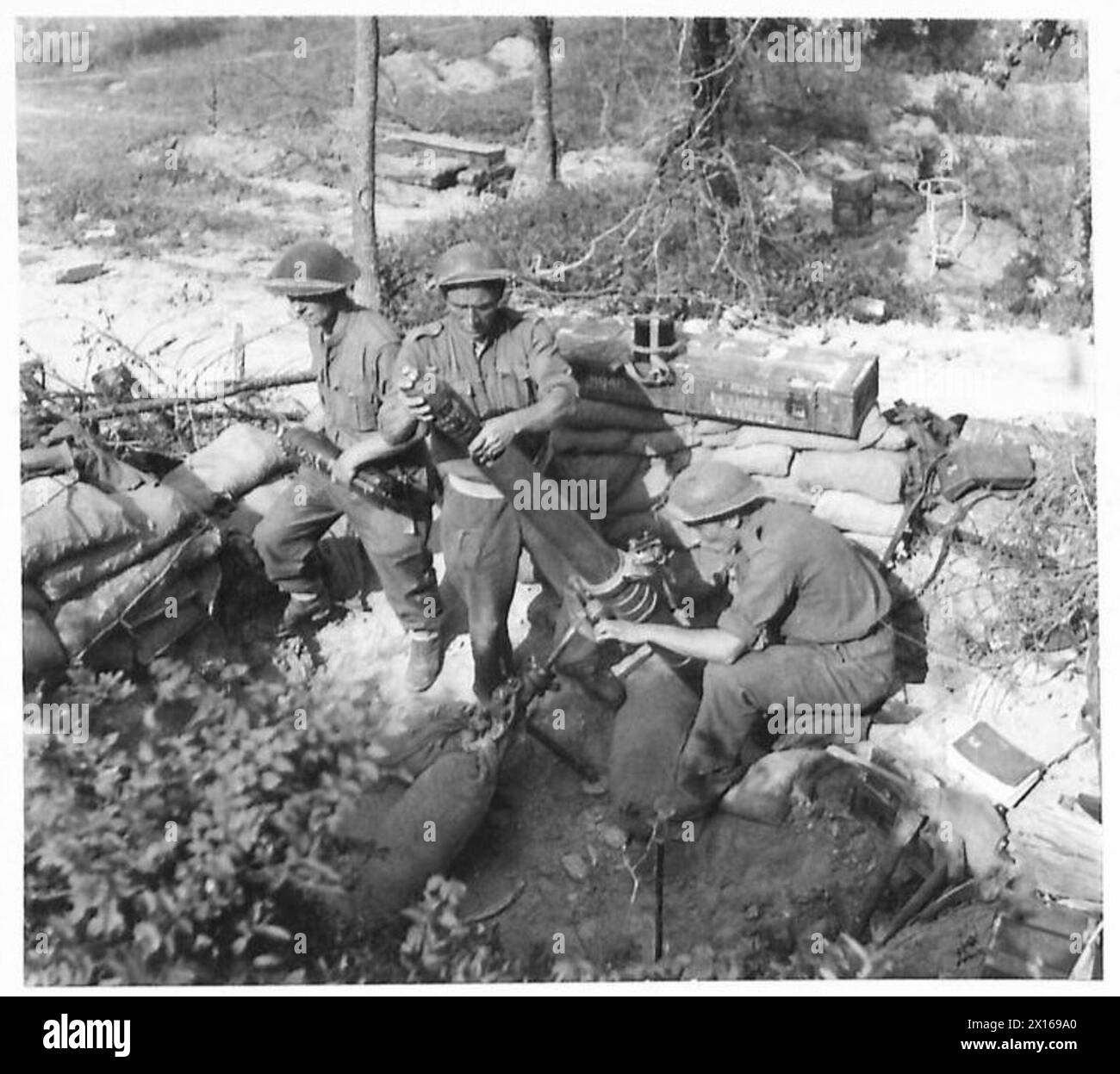 A 4.2-in. mortar crew from A Company, Royal Northumberland Fusiliers ...