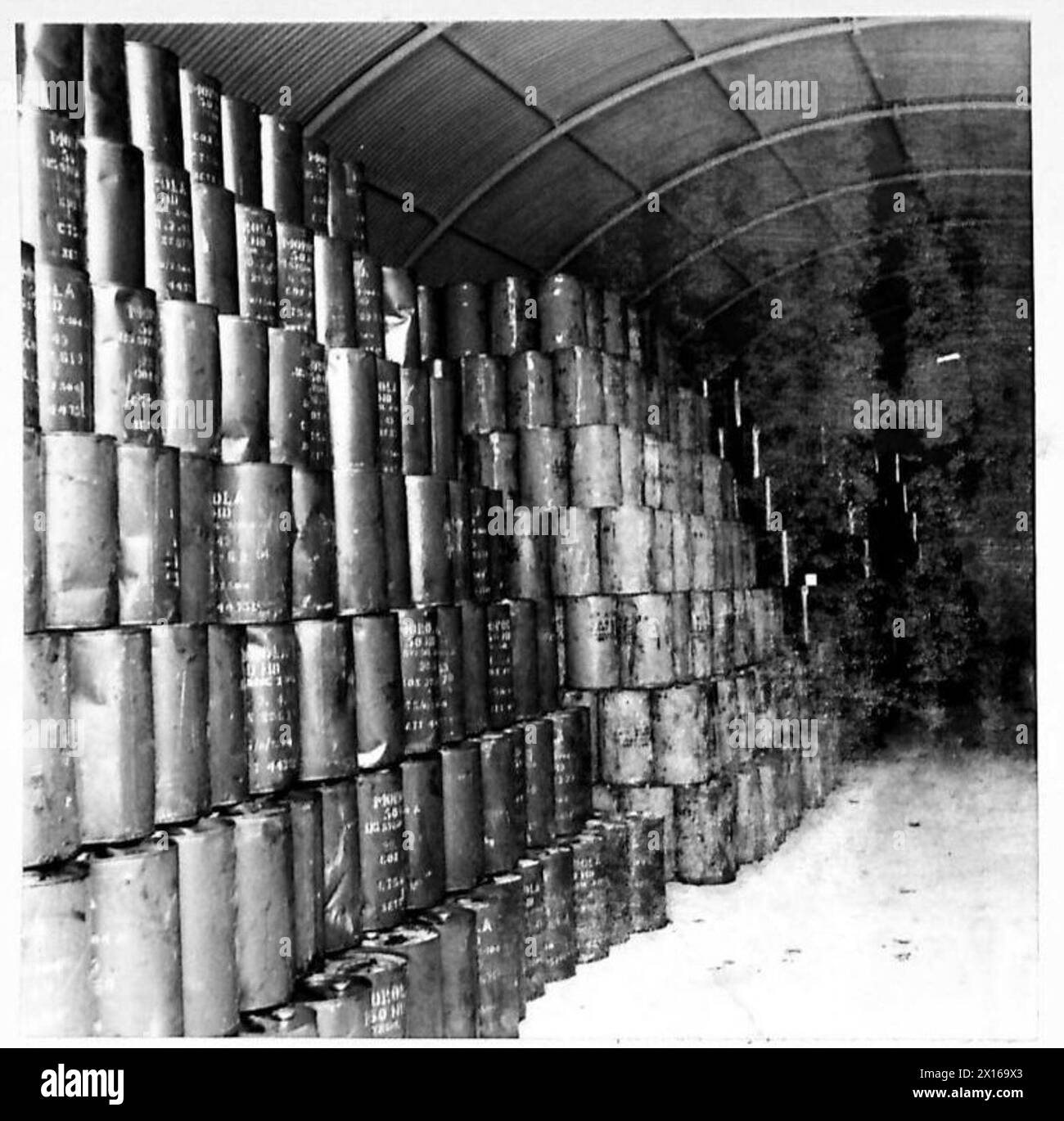 PETROL STORAGE DUMP - An interior of one of the Depot sheds showing how ...