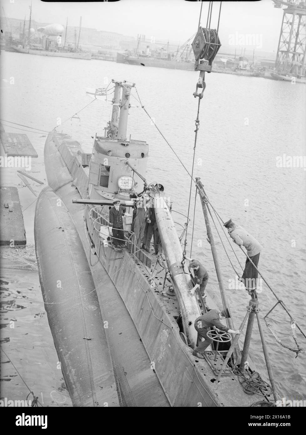 HM Submarine Snapper conducts torpedo firing practice in 1940, with ...