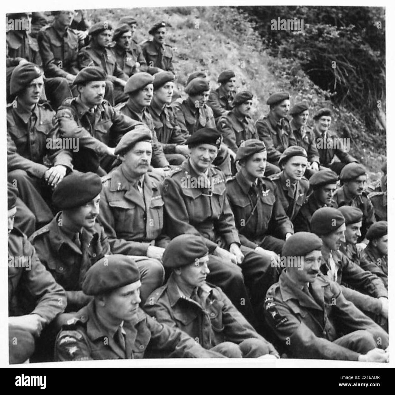 General Montgomery is pictured with officers and men decorated at an ...