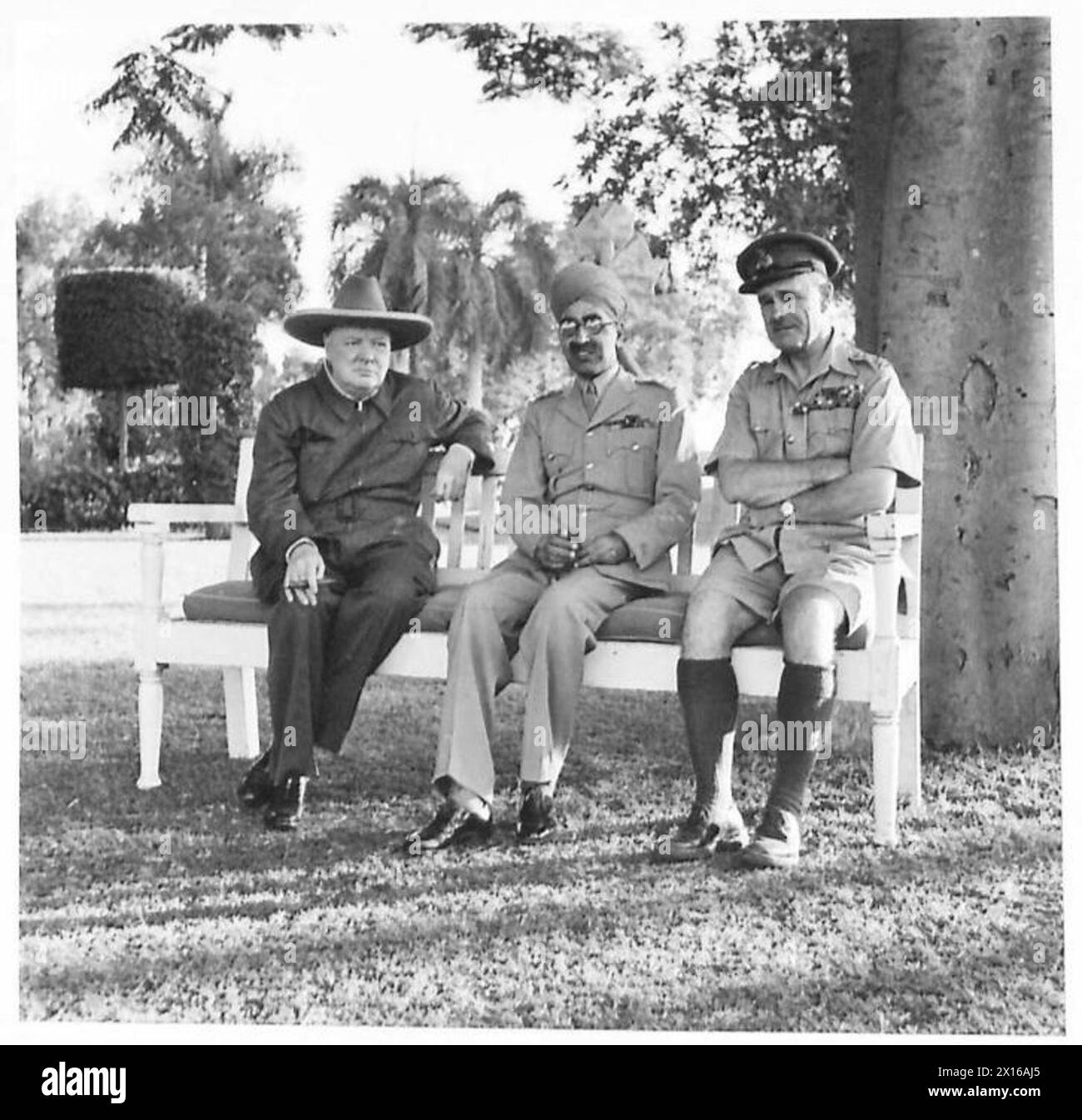 Mr. Churchill, Lt. Colonel Sir Sikander Hyat Khan, KBE, and General Sir ...