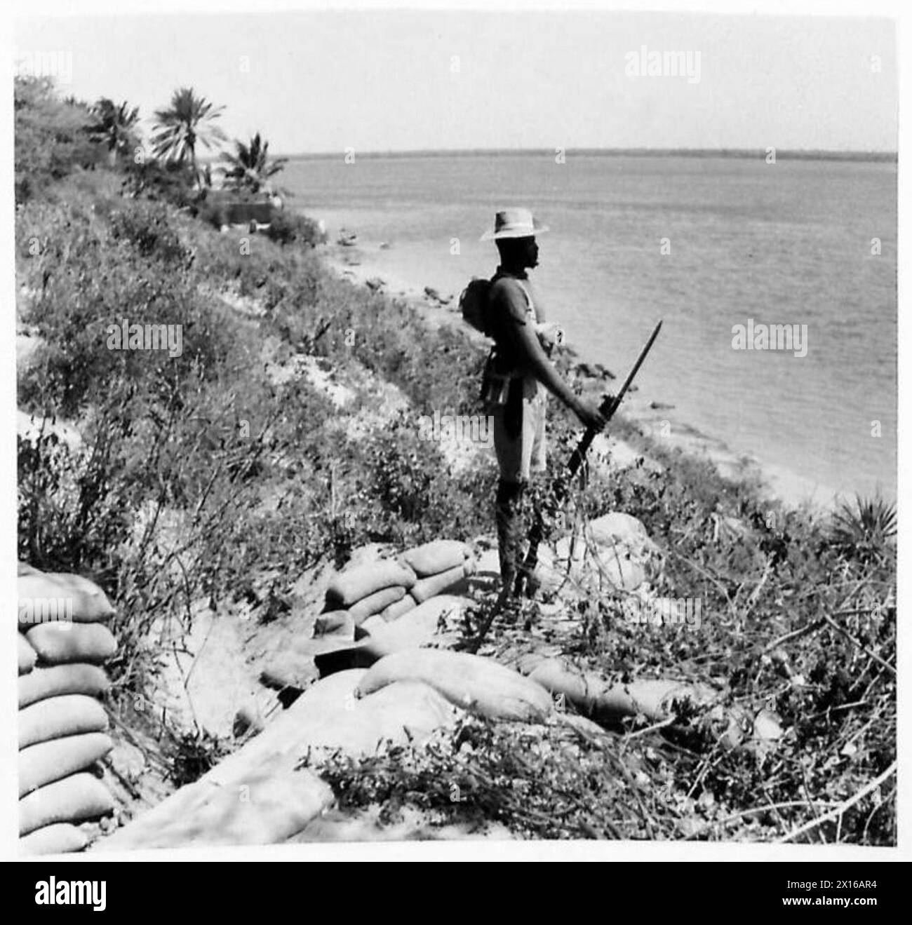 THE ROYAL WEST AFRICAN FRONTIER FORCE ON THE KENYA-ITALIAN SOMALILAND FRONTIER - A sentry on ...
