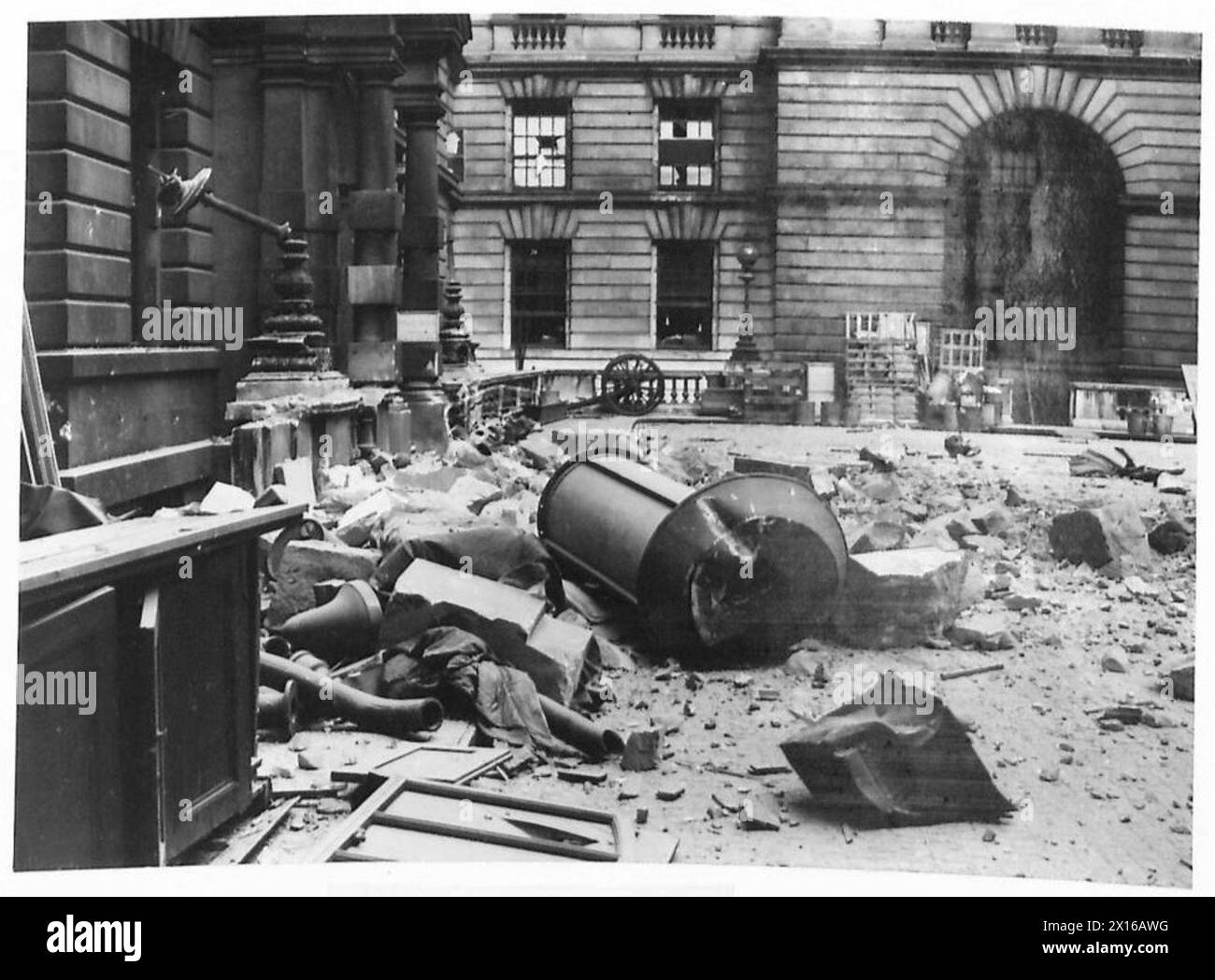 BOMB DAMAGE - Damage in Whitehall, result of enemy air-attacks British ...