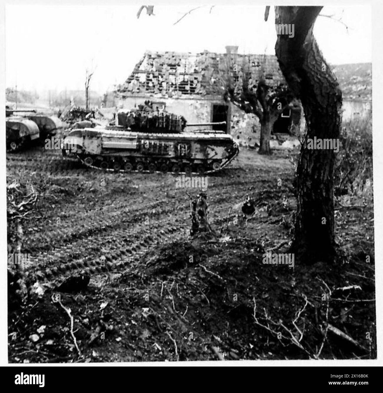 BRITISH TANKS IN NW EUROPE 1944-45 - Churchill tanks advance through a ...