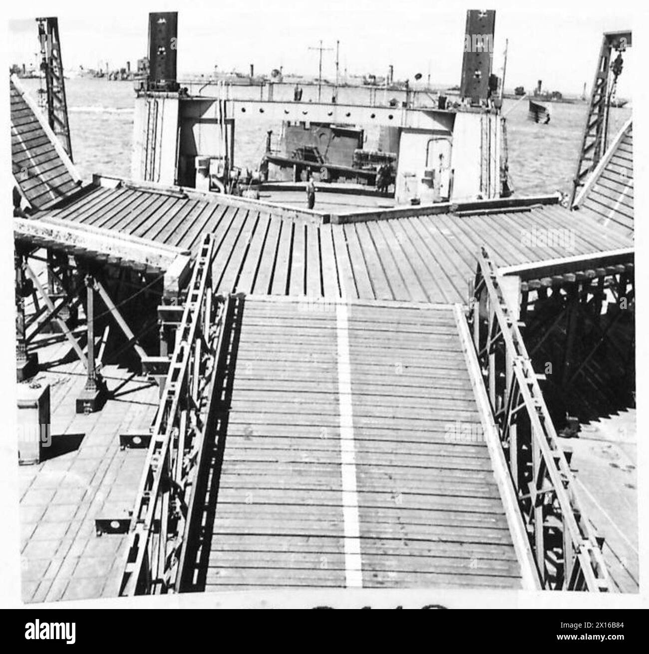 Ramps on the LST pierhead at a prefabricated port constructed by the ...