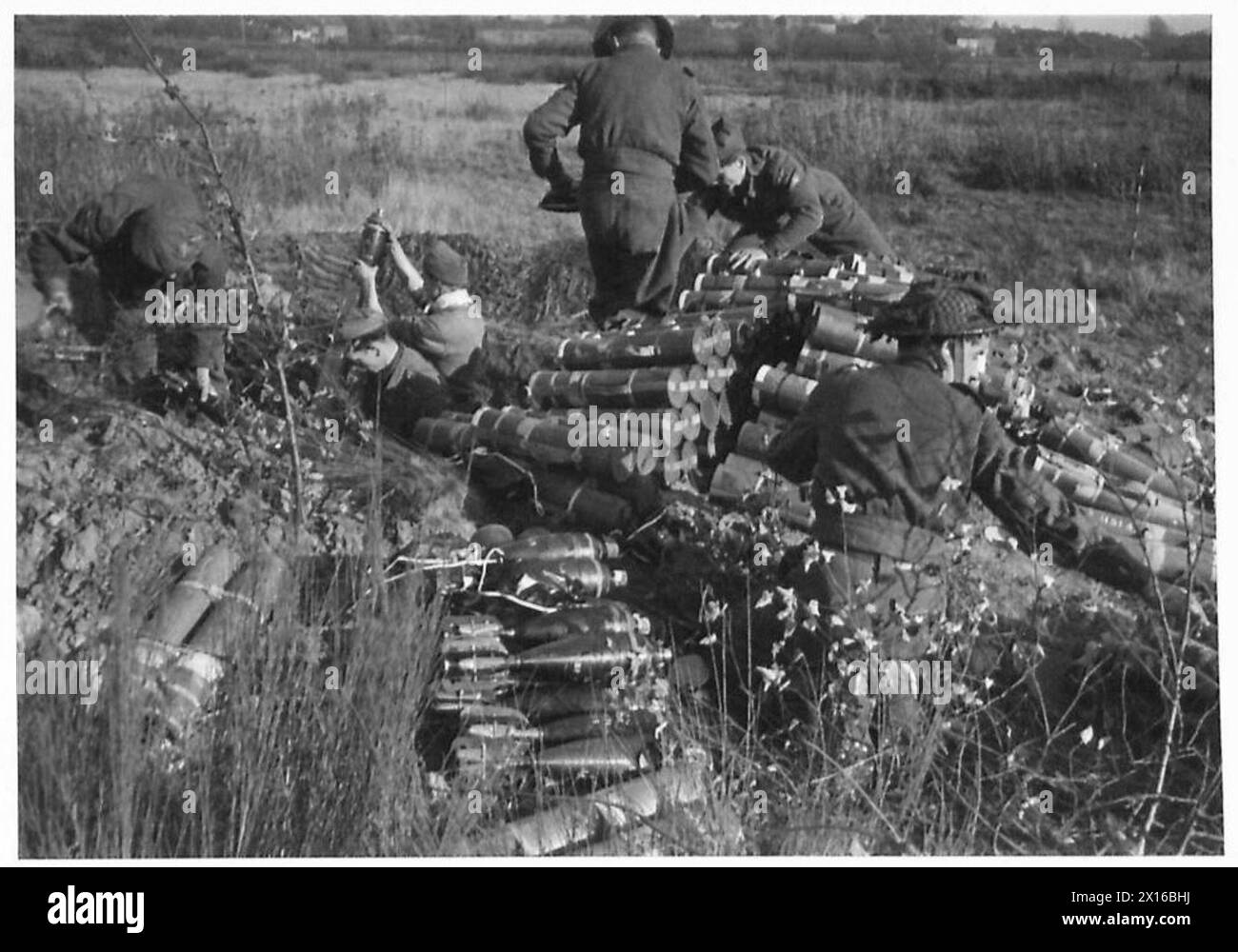 BRITISH TROOPS FIRST BATTLE IN GERMANY - 3 ins.mortar barrage opens up ...